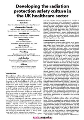 Developing the radiation protection safety culture in the UK healthcare ...